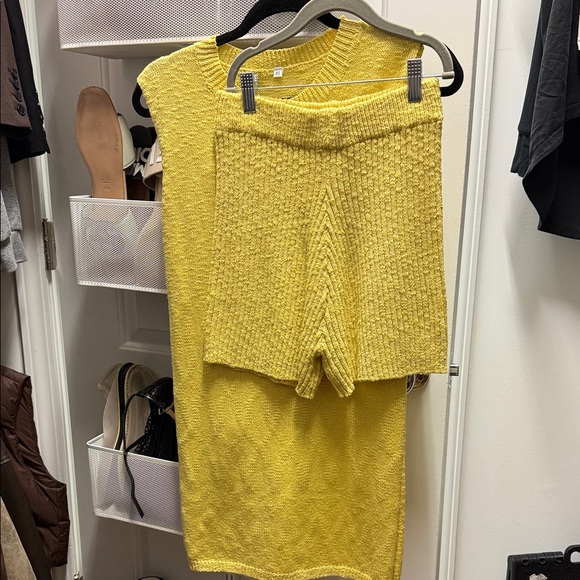Amazon | Skirts | Amazon Yellow Knit Set | Poshmark